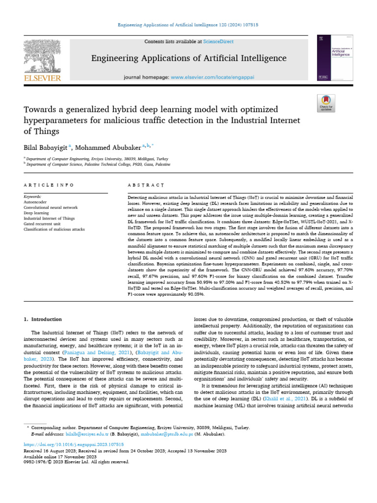 1 s2.0 S0952197623016998 Main | PDF | Mathematical Optimization | Deep Learning