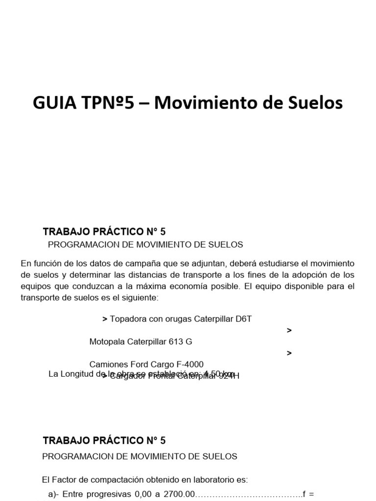 GUIA TPN°5 - Movimiento Suelos - 2021 | PDF