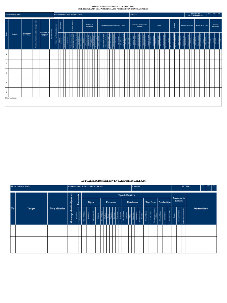 Inventario de Condiciones de Trabajos en Alturas | PDF | Escalera