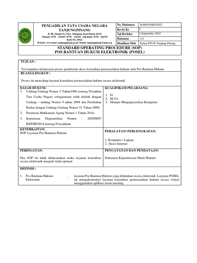 SOP POSEL - Merged | PDF