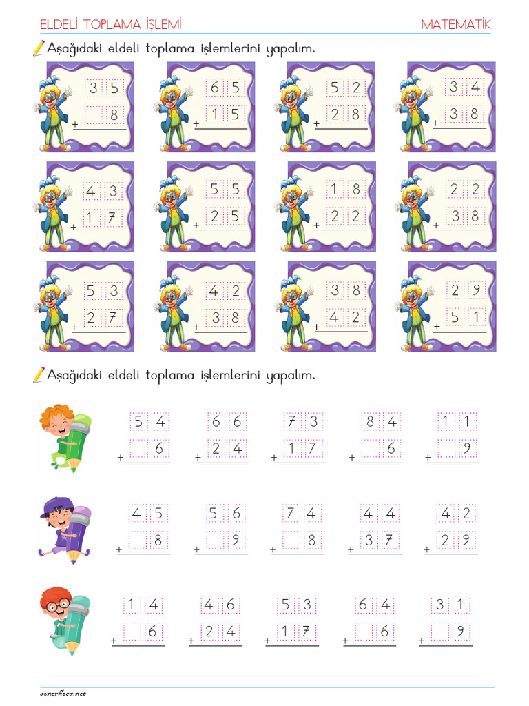 Sinif Eldeli Toplama Islemi Calisma Kagidi | PDF