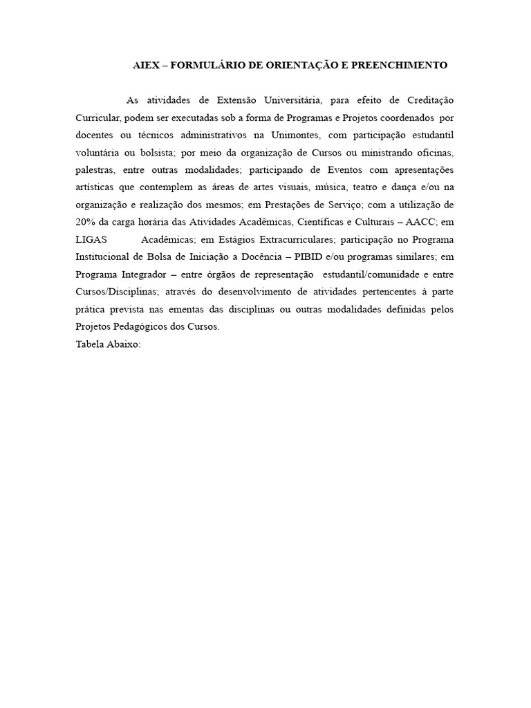 Formulário de Orientação e Preenchimento - AIEX - Gabriel Alves | PDF