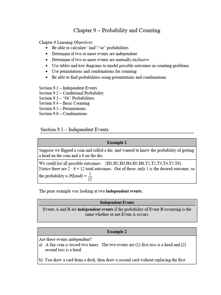 MAT14 X Textbook 1 ST Edition CH 9 | PDF | Probability | Mathematics