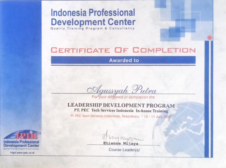 Sertifikat Leadership Development Pdf