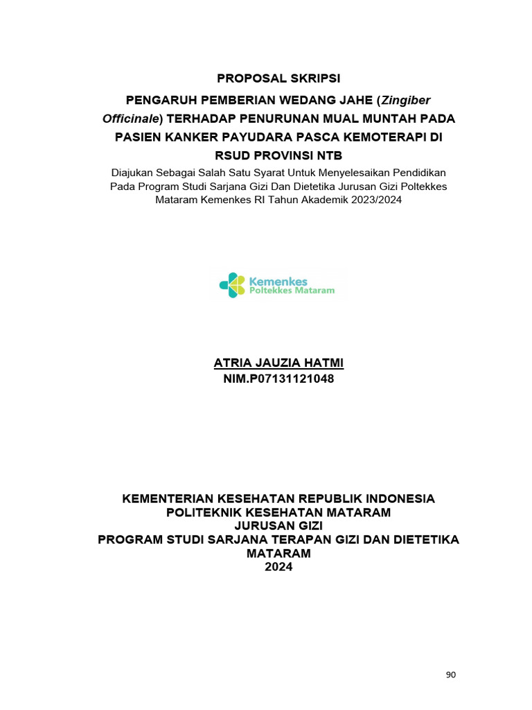 Draft Proposal Skripsi - Atria Jauzia Hatmi - 18 Juni 2024 | PDF