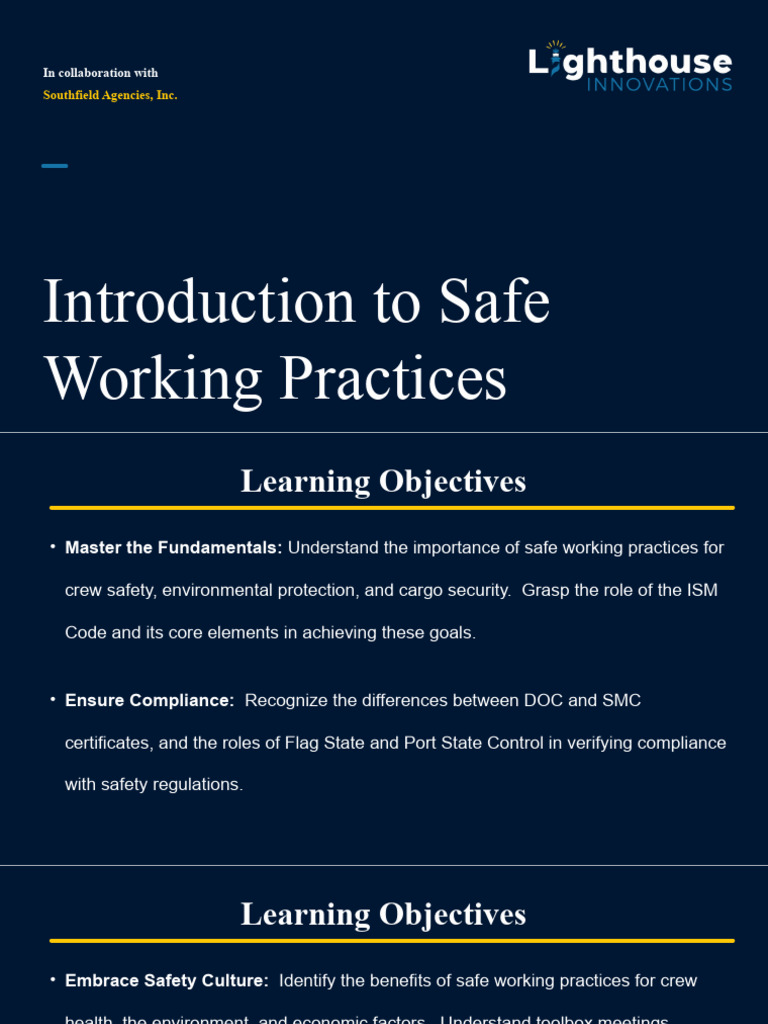 Introduction to Safe Working Practices | PDF | Safety | Occupational Safety And Health