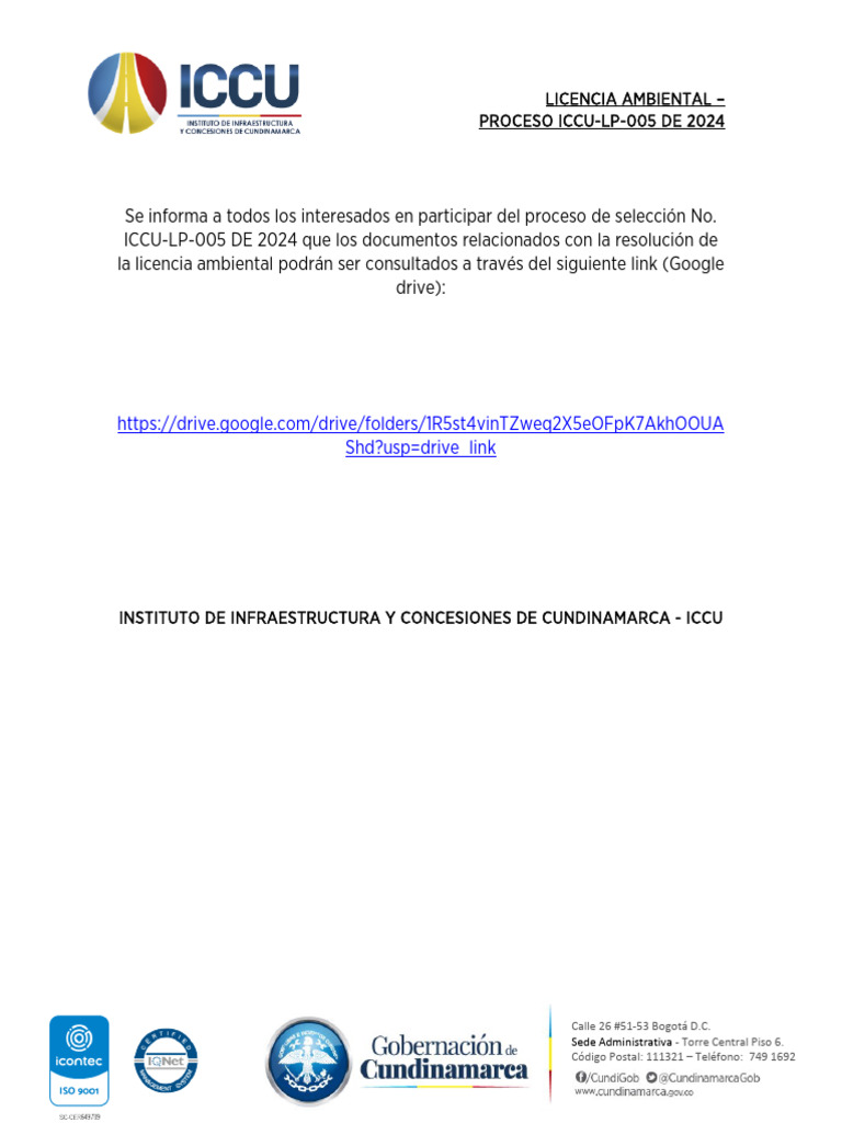 Licencia Ambiental ICCU-LP-005 2024 | PDF