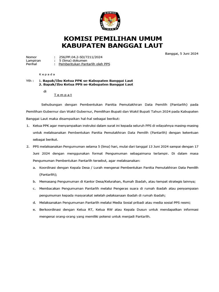 Surat KPU Balut 256 | PDF