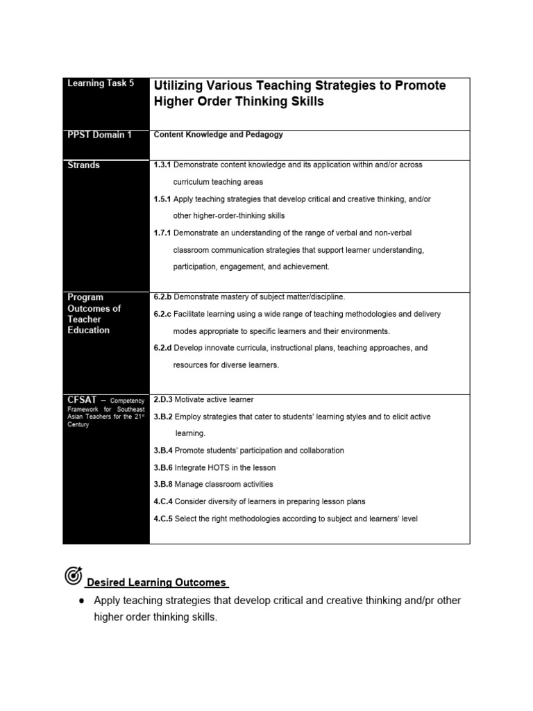 Learning Task 5 | PDF | Learning | Communication
