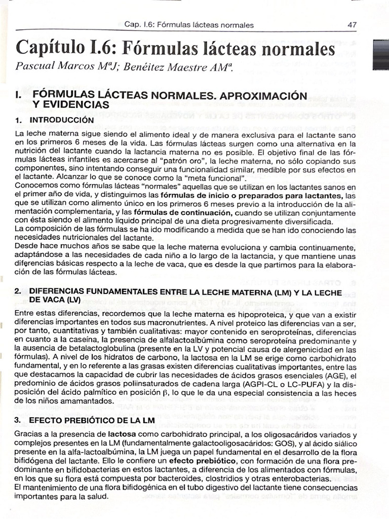 Fórmulas Lácteas | PDF | Leche | Proteínas