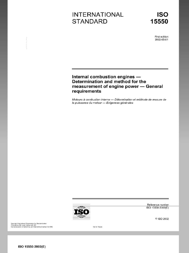 ISO 15550-2002 Internal Combustion Engines. Determination and Method ...
