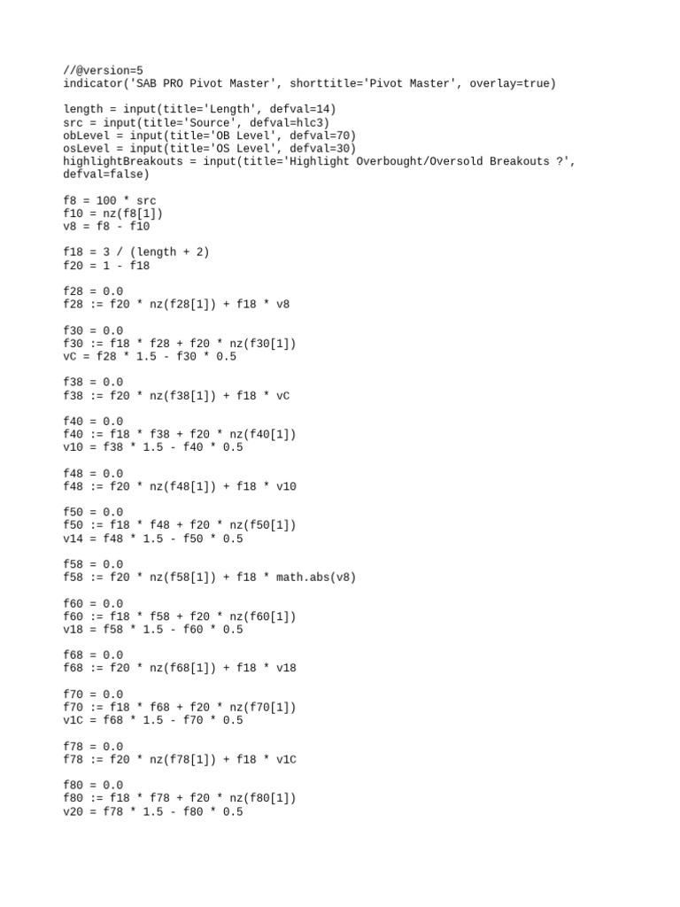 SAB PRO Pivot Master@free - FX - Pro | PDF | Computer Programming ...