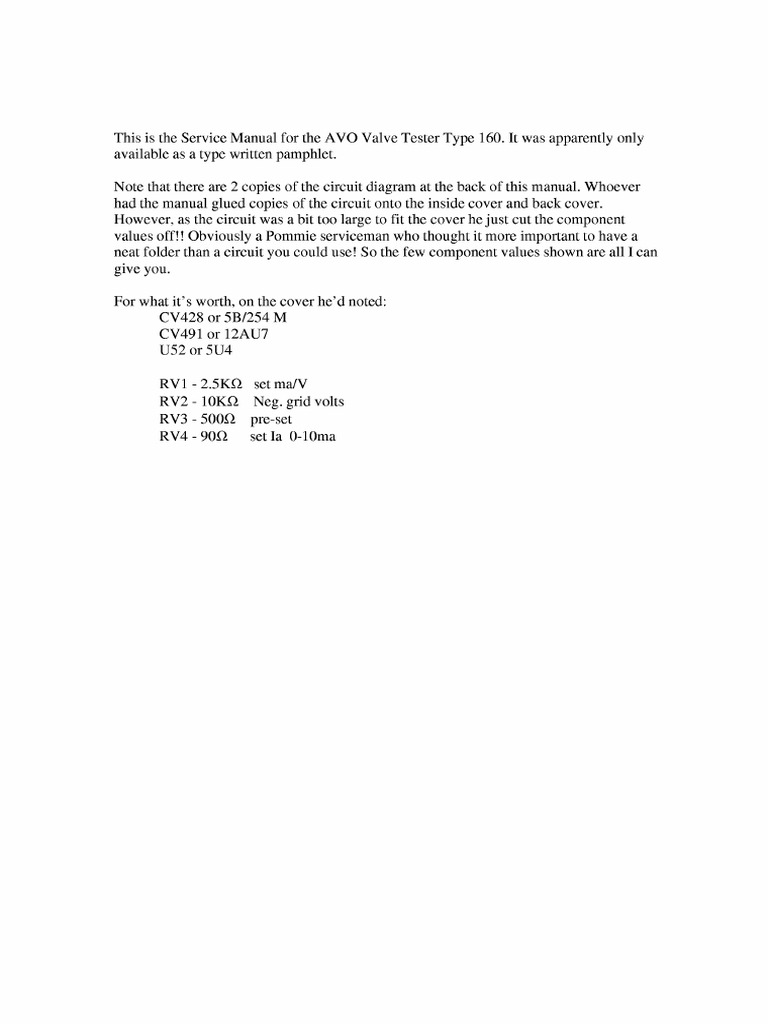 Factory Manual Avo160 | PDF