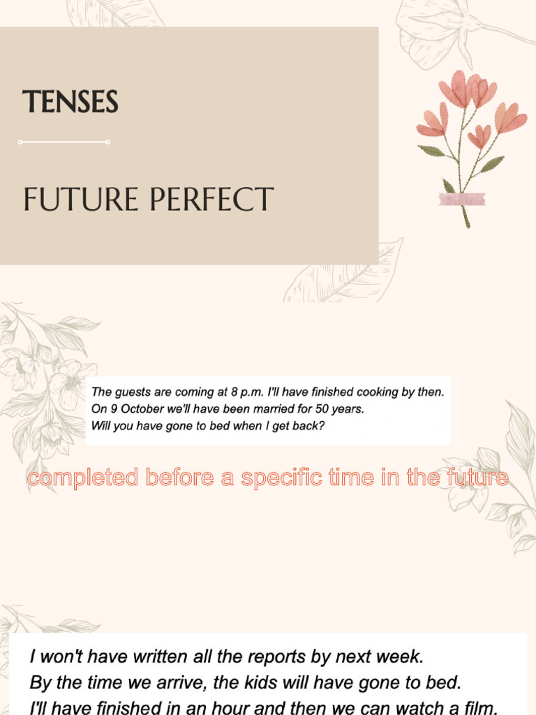 Future Perfect & Future Perfect Continuous | PDF