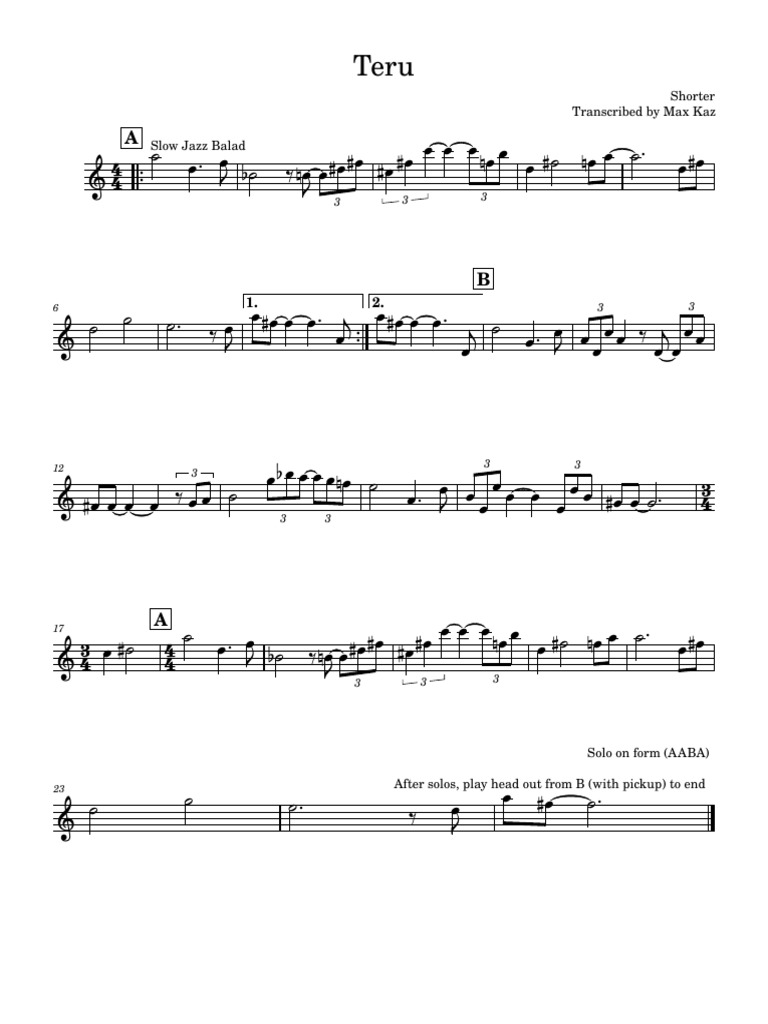 Teru (Lead Alto) | PDF