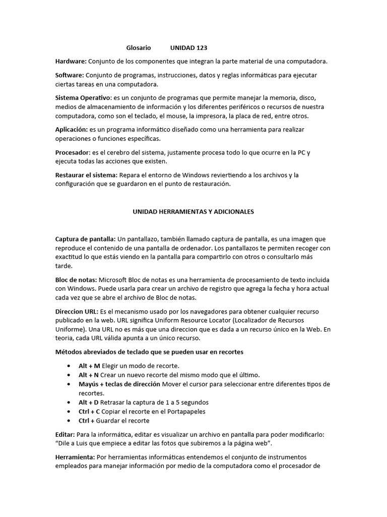 Glosario de Términos Informáticos | PDF | Archivo de computadora ...