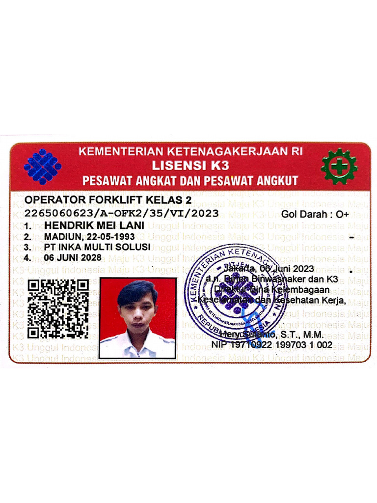 SIO Forklift - Hendrik Mei Lani - Juni 2023 | PDF