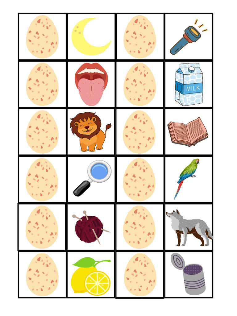 Memorice Sílaba Inicial (Duplicar) Fonema L | PDF