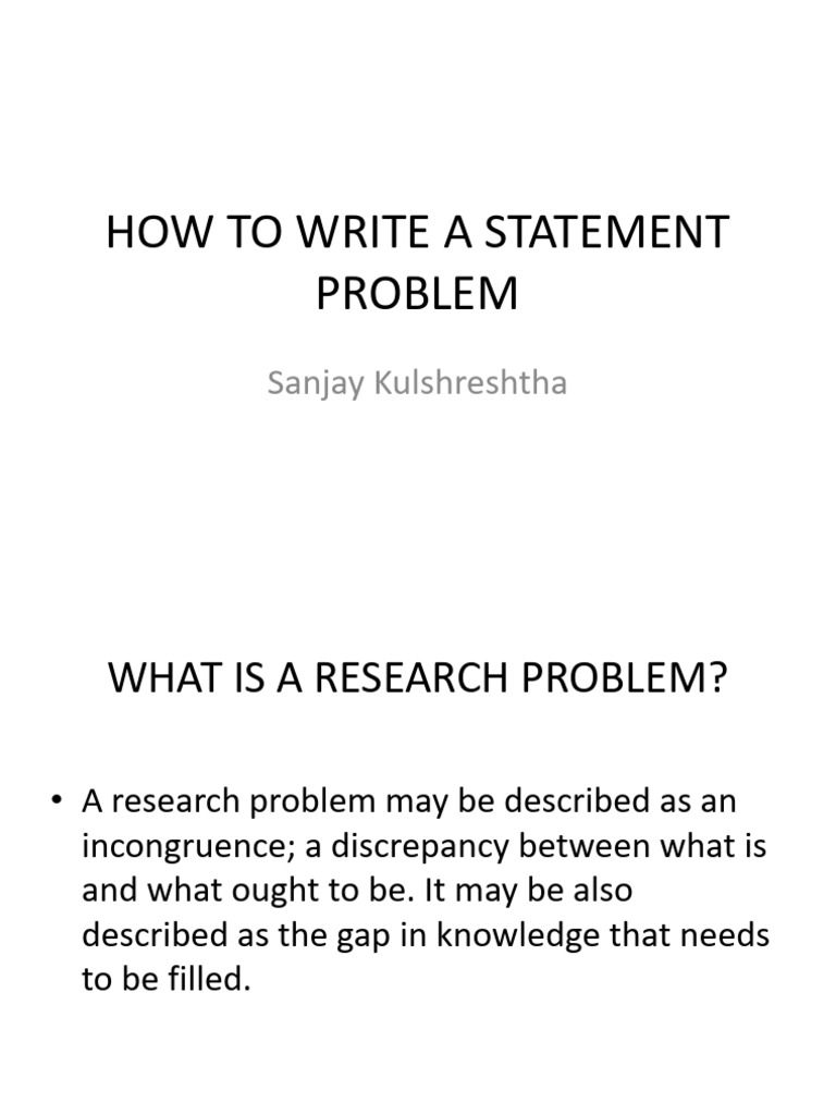 How To Write A Statement Problem | PDF | Scope (Computer Science ...