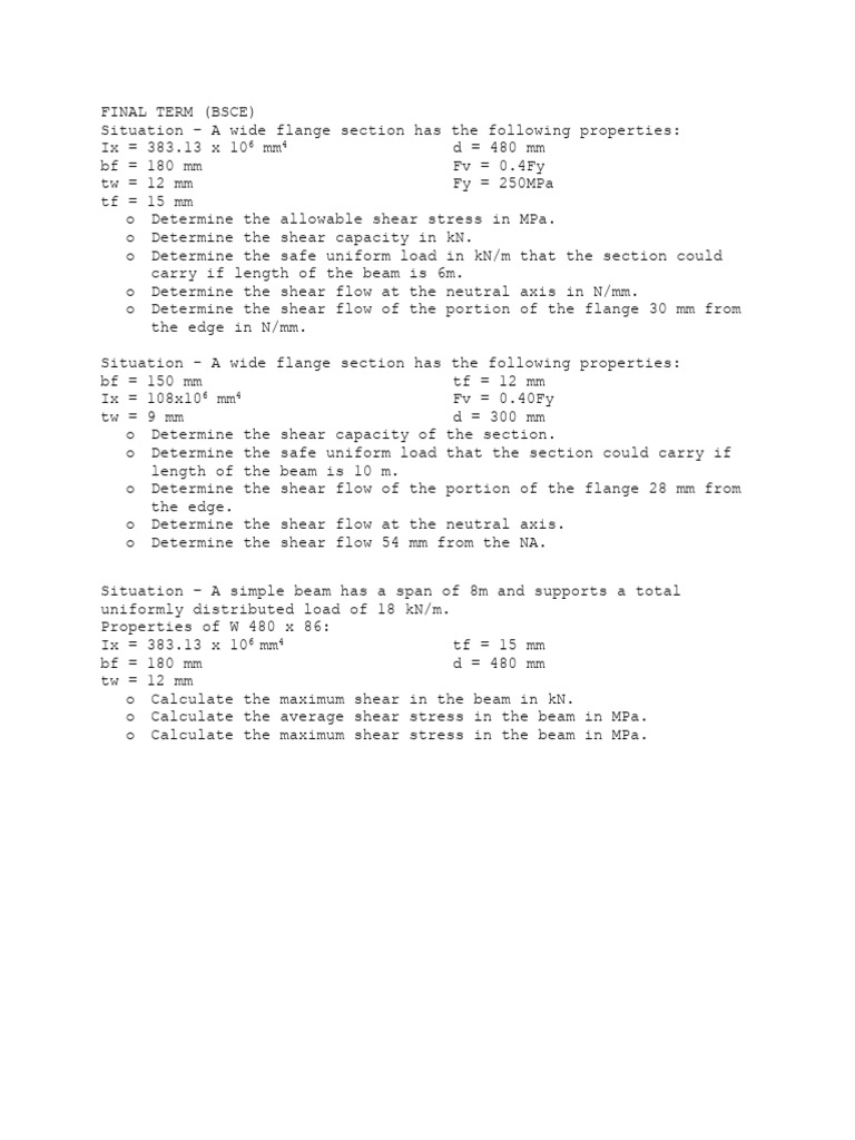 Shear Capacity and Stress Calculations | PDF | Teaching Methods & Materials