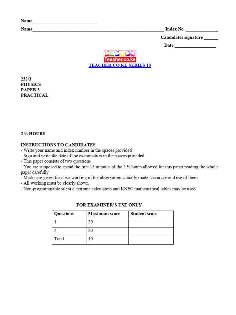 Physics Practical Exam Guide for Class 10 | PDF | Technology & Engineering