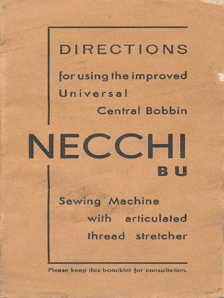 Necchi BU early Manual Made in Italy | PDF