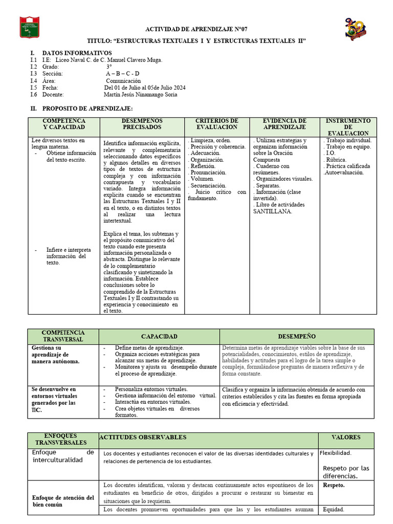 ESTRUCTURAS TEXTUALES I y II | PDF | Aprendizaje | Enseñando