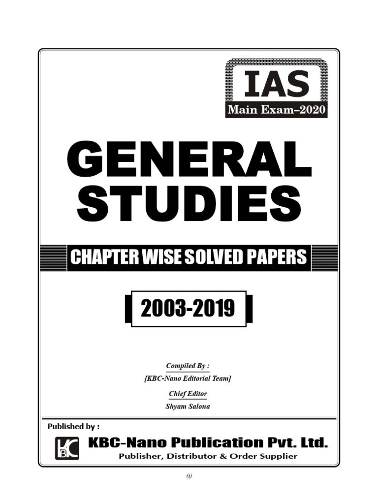 UPSC Mains 2003-2019 GS Solved by KBC Nano | PDF | Mangrove | Oceans