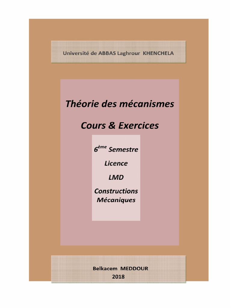 Théories Mécanismes Cours Exercices Etudiant | PDF