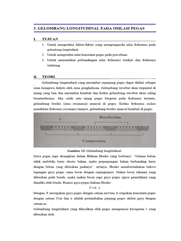 Modul Gelombang Longitudinal Pada Osilasi Pegas | PDF
