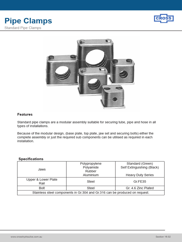 PC Double Catalogue Double Pipe Clamps | PDF | Pipe (Fluid Conveyance ...