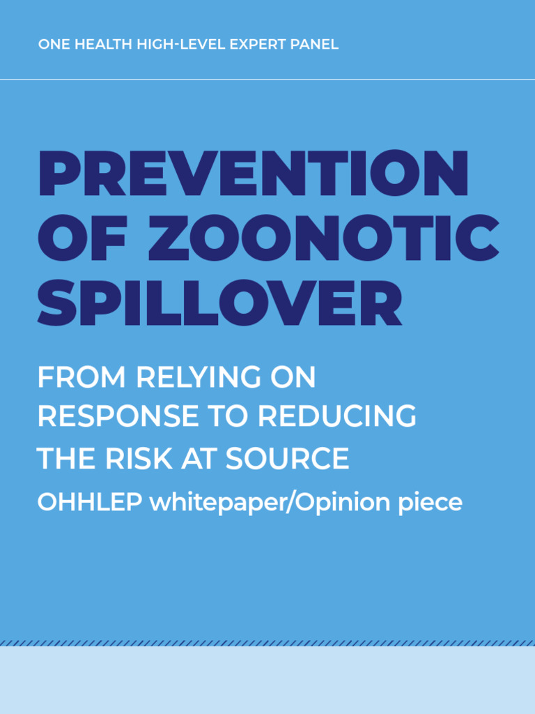 Ohhlep Prevention of Zoonotic Spillover | PDF | Pandemic | Infection