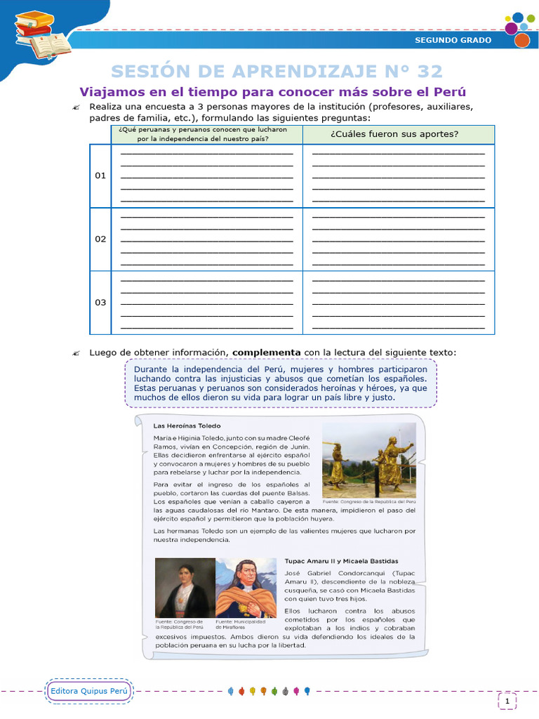 Anexo de Sesiones de Aprendizaje - Semana 4 - UD V - Editora Quipus Perú | PDF | Perú | Sombra