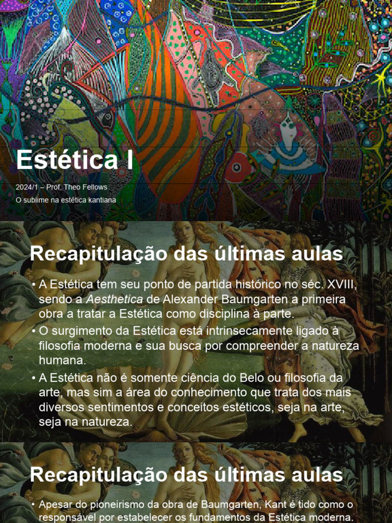 Aula 3 - Sublime em Kant | PDF | Estética | Immanuel Kant