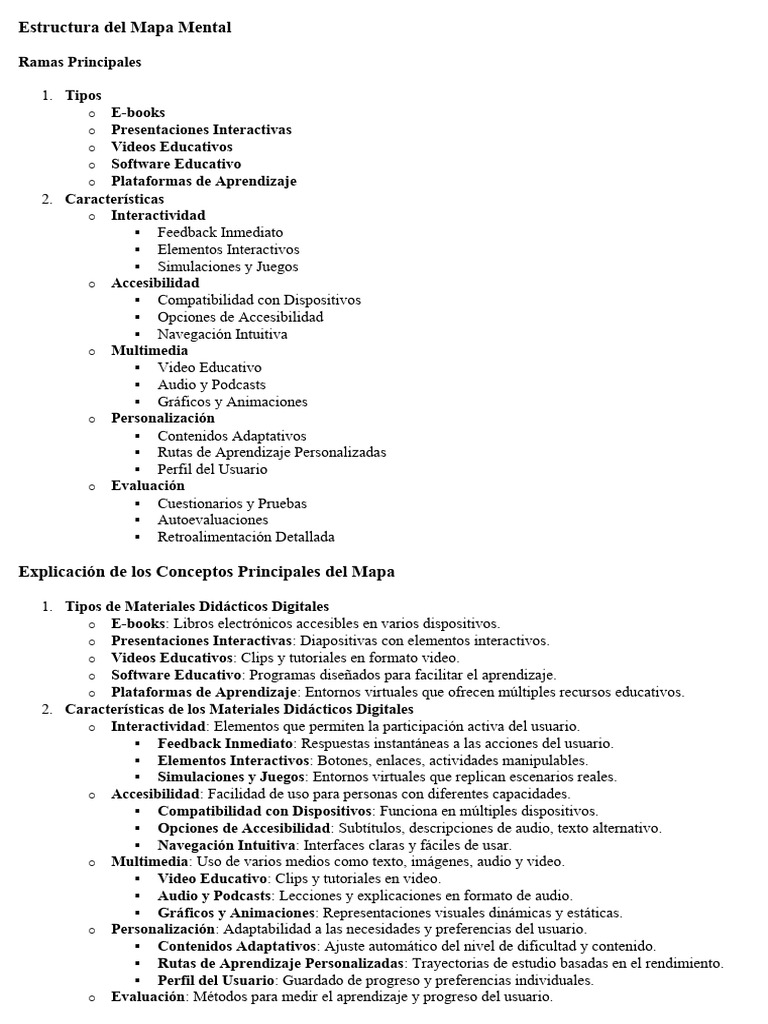 Estructura Del Mapa Mental | PDF | Multimedia | Aprendizaje