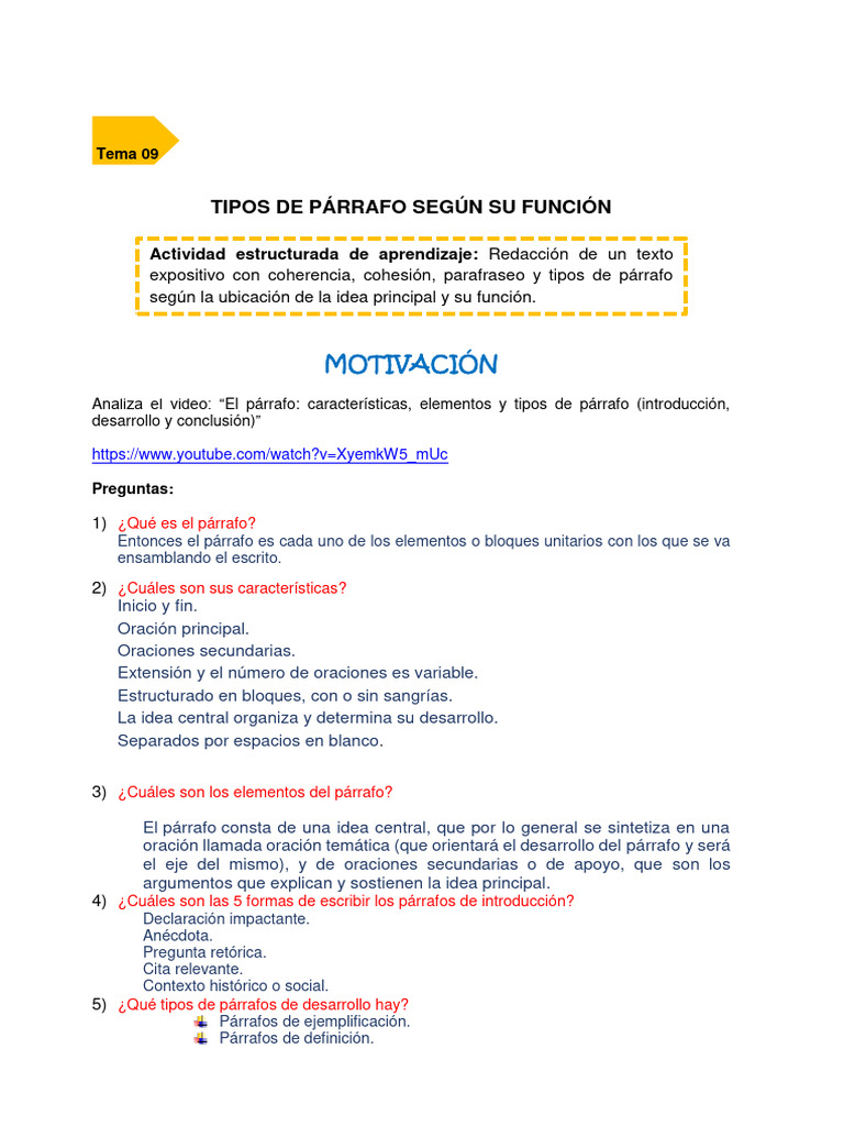 Tipos de Párrafo y su Función | PDF | Business | Maestros