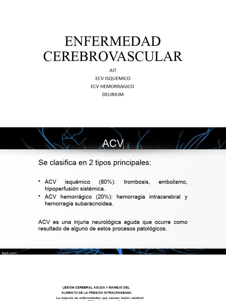 ACV: Tipos, Diagnóstico y Tratamiento | PDF | Carrera | Especialidades Medicas