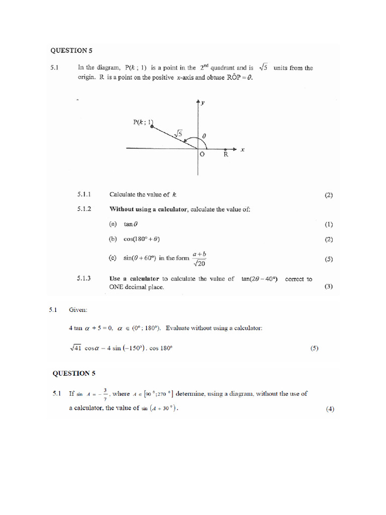Trig Ratios | PDF