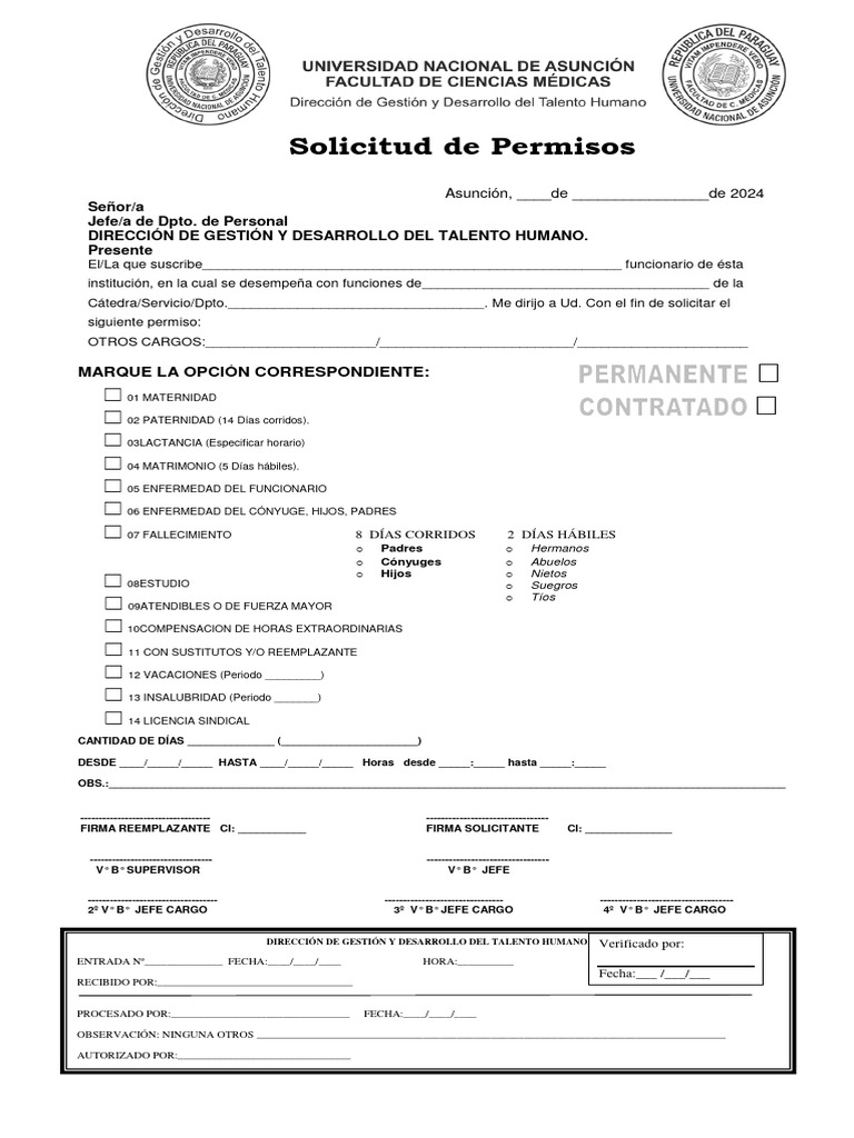 Formulario de Permisos 2024 | PDF