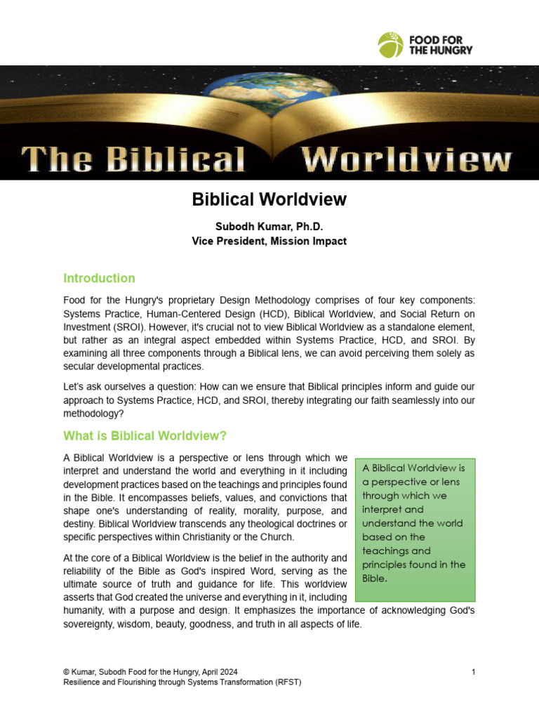 Biblical Worldview - April 2024 | PDF | Bible | Compassion