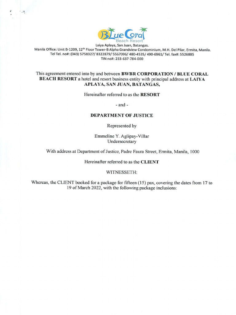 Contract - BlueCoral - Usec Villar - 0004 | PDF