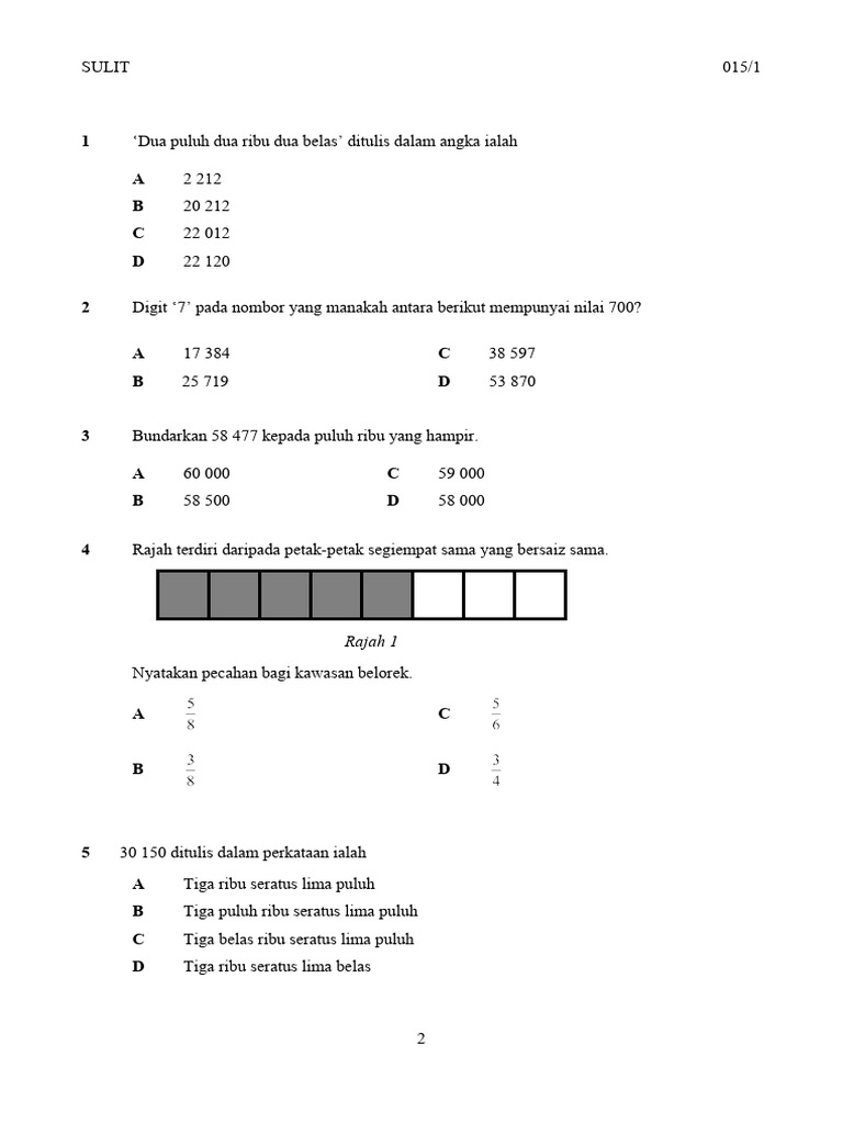 MT THN 4 Kertas 1 | PDF