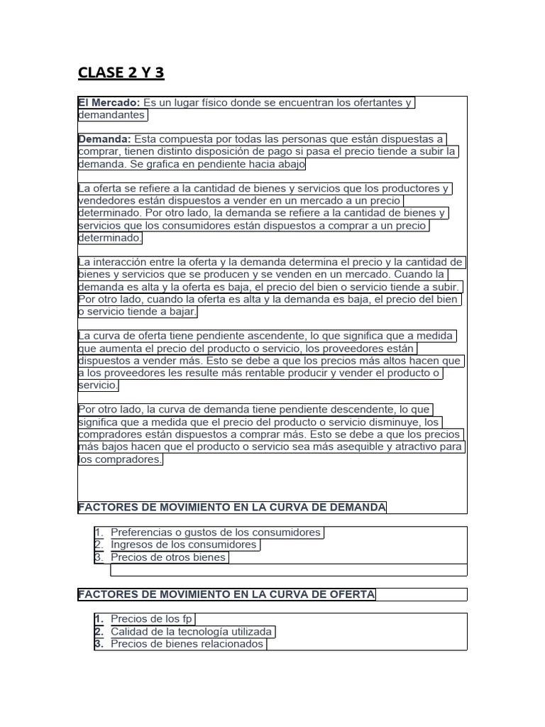 CLASE 2 y 3 RESUMEN | PDF | Oferta y demanda | Oferta (economía)