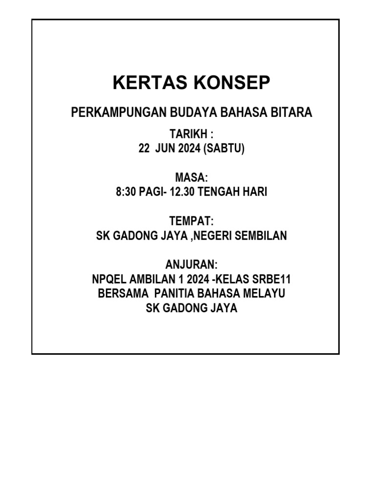 Kertas Konsep Jpk Gadong Jaya Pdf