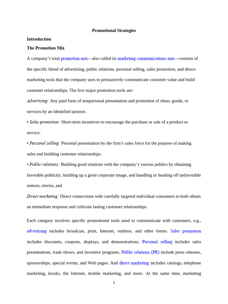 Effective Promotional Strategies Guide | PDF | Marketing Communications ...