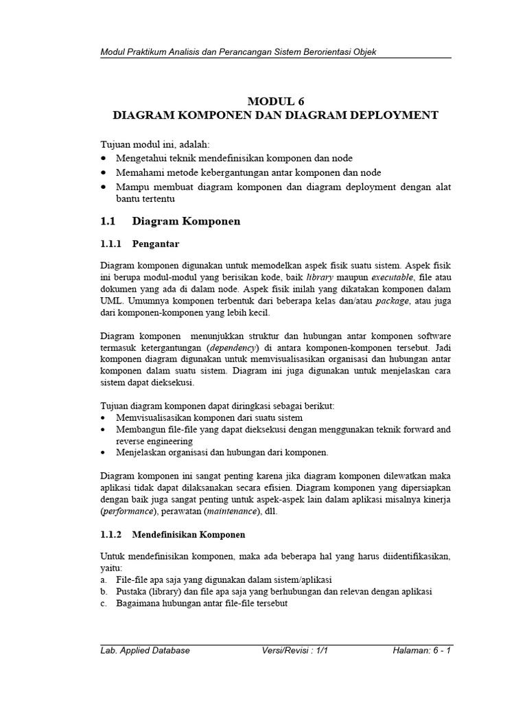 Modul 6 Diagram Komponen & Deployment | PDF
