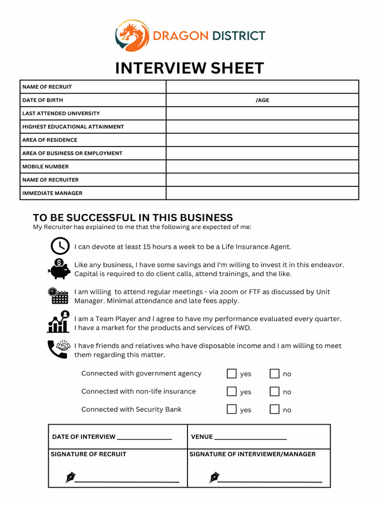 Interview Sheet | PDF