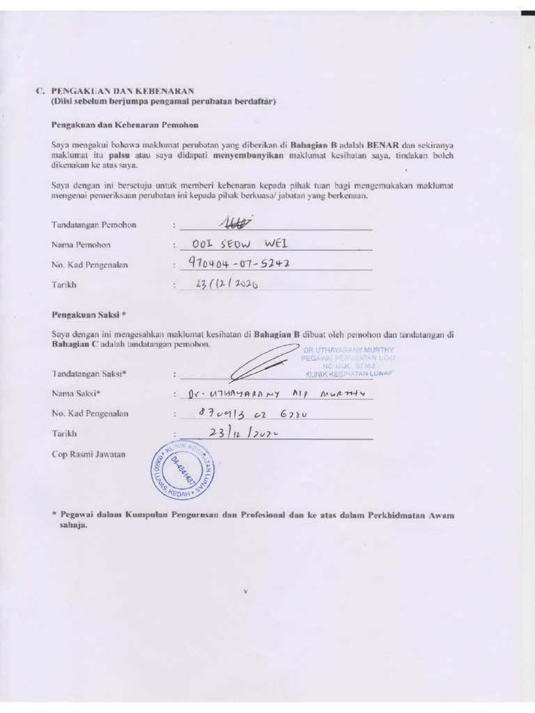 Borang Perubatan 2-4 | PDF