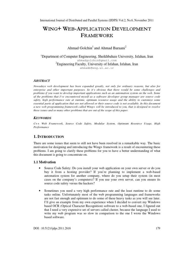 Wing+ Web-Application Development Framework | PDF | Web Server | Internet & Web