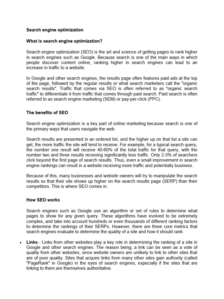Search Engine Optimization | PDF | Search Engine Optimization | Search ...